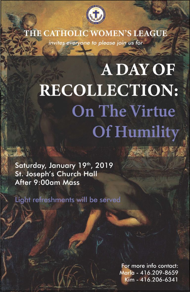 A Day of Recollection: On the Virtue of Humility - St Joseph's Catholic ...